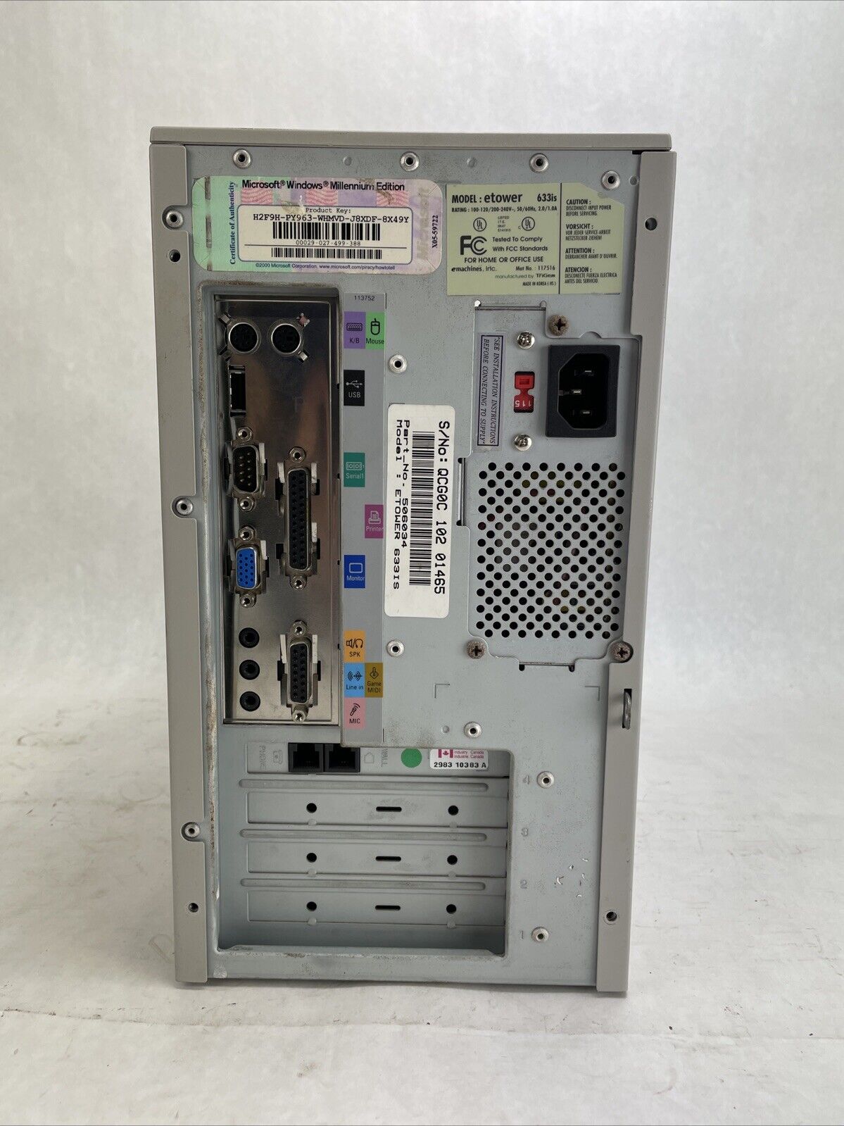 eMachines eTower 633is MT Intel Celeron 633HMz 512MB RAM No eMachines eTower 633is MT Intel Celeron 633HMz 512MB RAM No